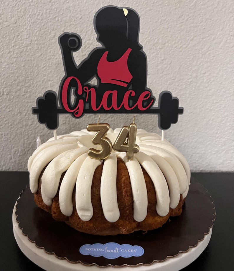 Happy Birthday Cake Topper, Fitness Cake Topper, Custom Name Cake ...