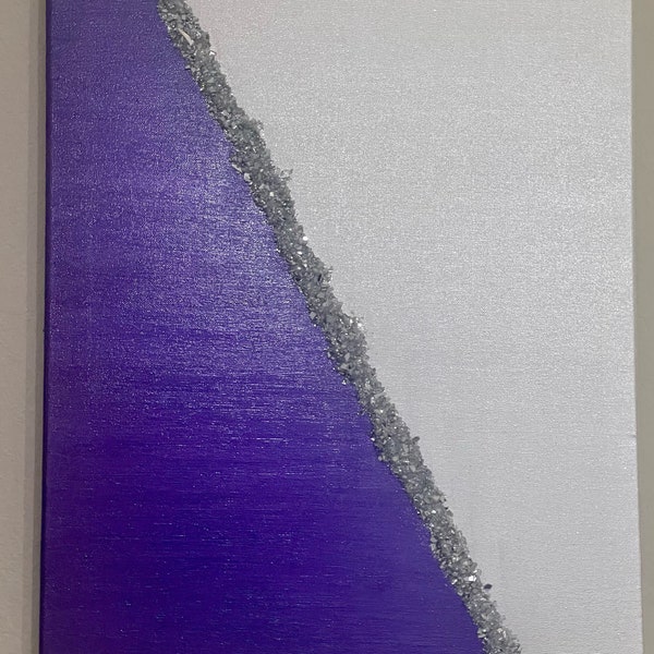 Purple Silver Abstract Art - Etsy