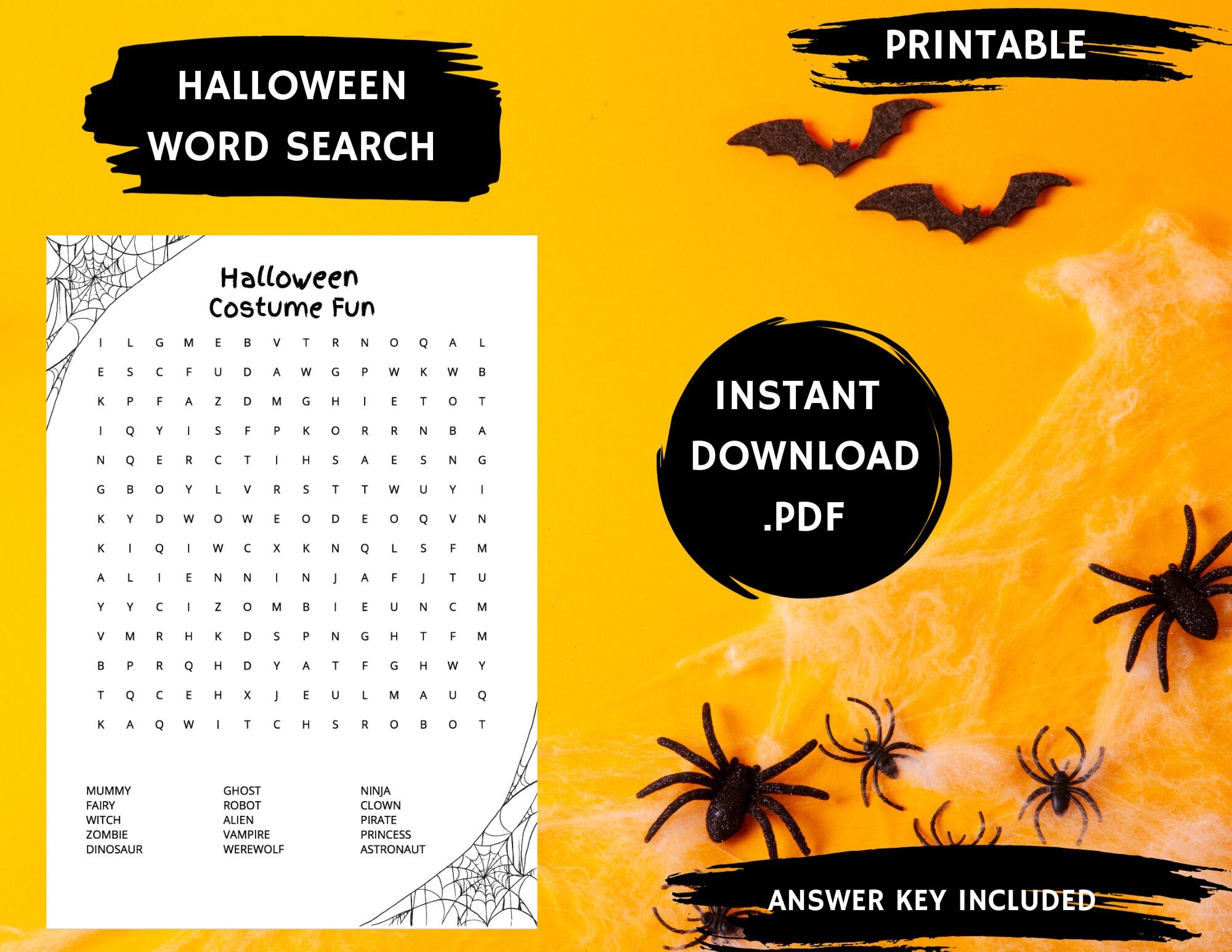 Halloween Word Search Puzzle, Costume Themed, Halloween Activities ...