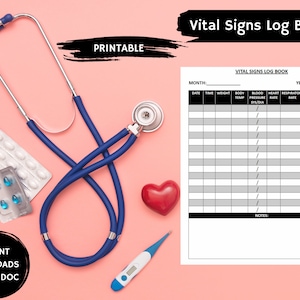 Vital Signs Log PDF, Vital Signs Notes, Vital Signs Log, PDF and DOC - Etsy