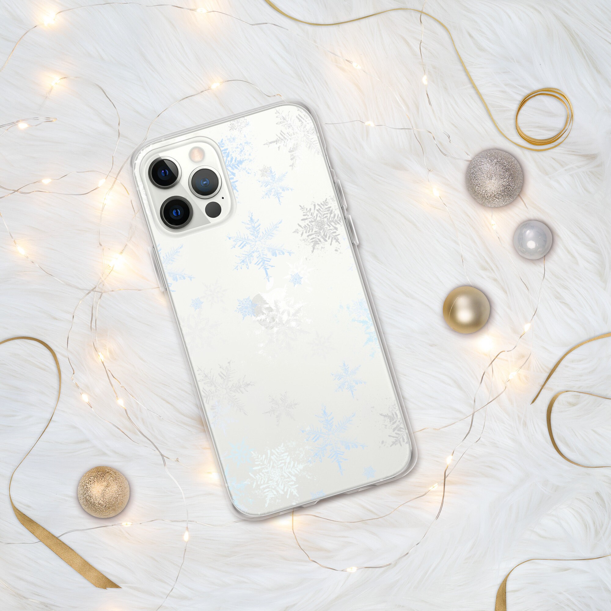 Snowflakes Clear Case for Iphone®, Winter Theme Phone Cover, Protective ...