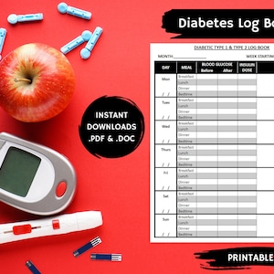 Diabetic Type 1 and Type 2 Log Book .PDF_.DOC, Diabetes Log Book ...