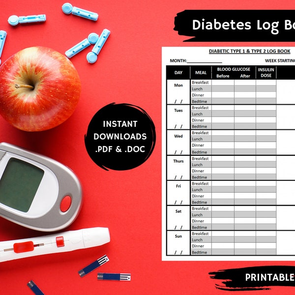Diabetic Log - Etsy