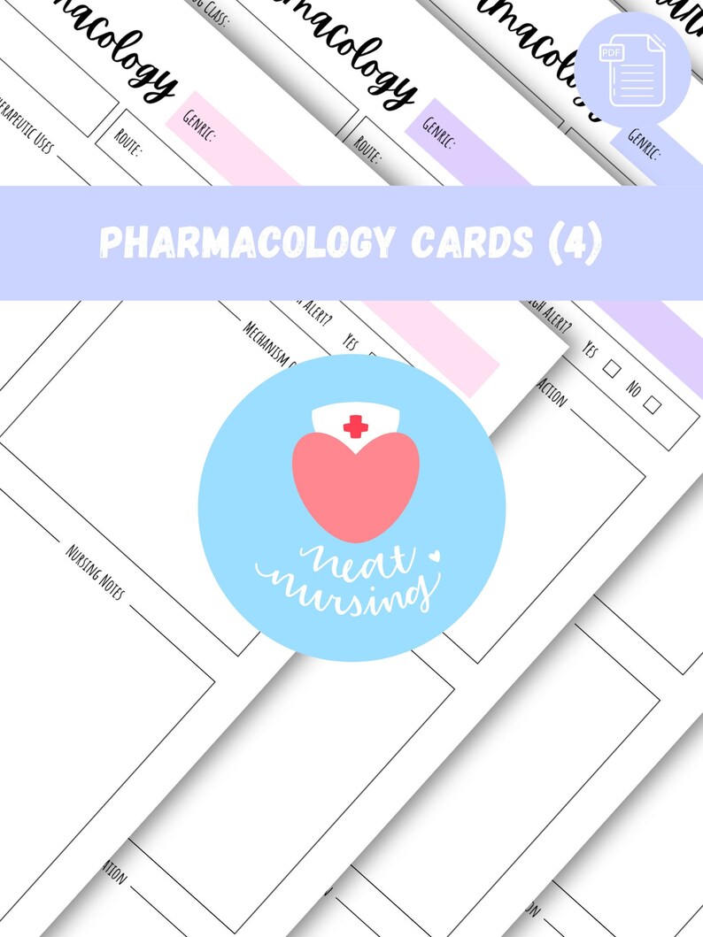 Pharmacology Card, template Sheets, Nursing Study Guide, Nursing Notes ...