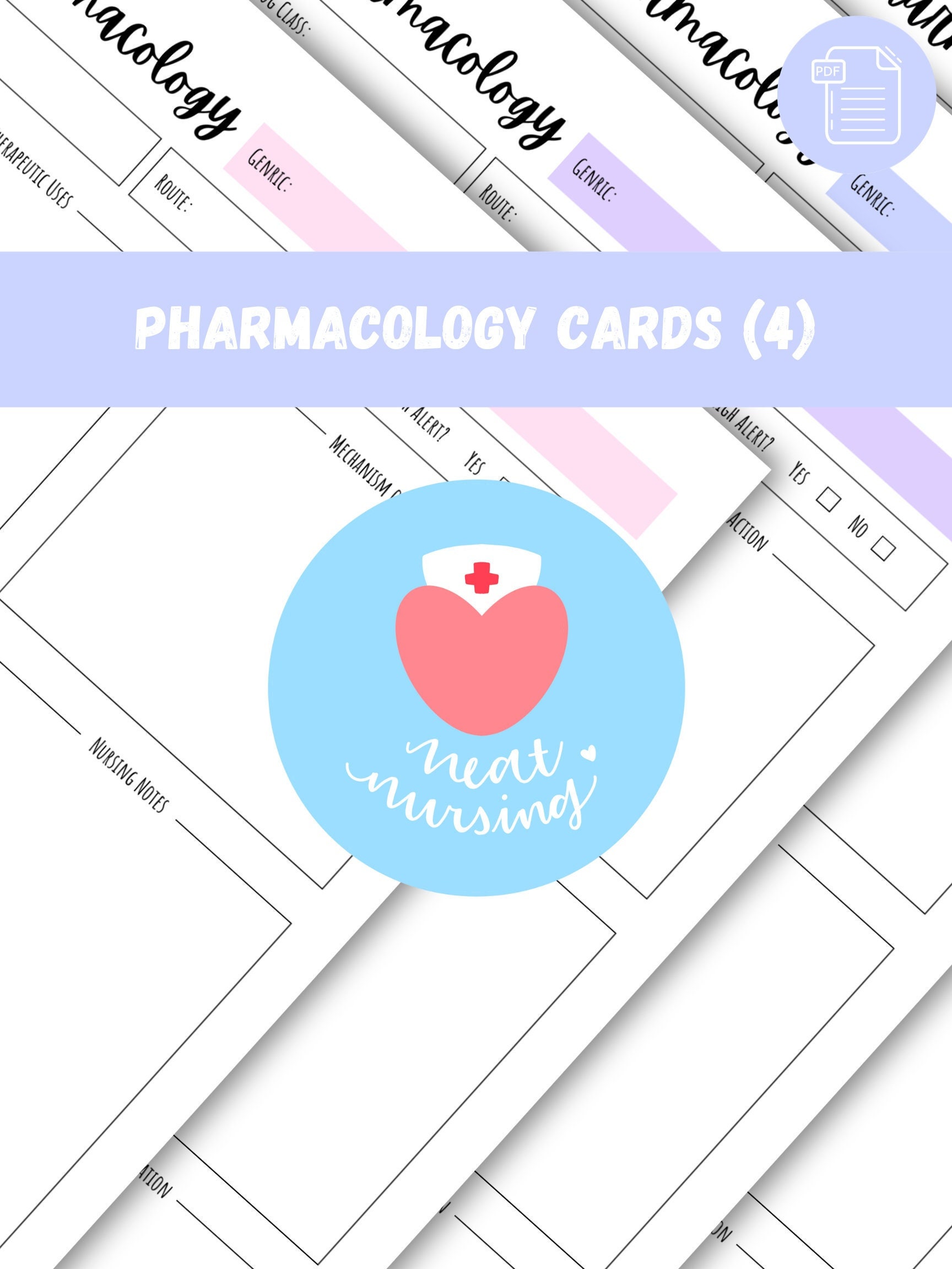 Pharmacology Card, template Sheets, Nursing Study Guide, Nursing Notes ...