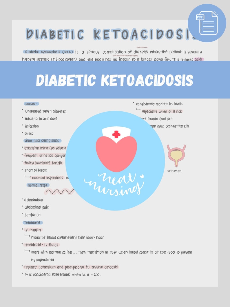 Diabetic Ketoacidosis, *nursing Study Sheet*, Nursing Study Guide ...
