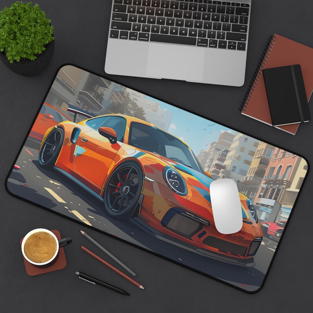 Lo-fi Collection Desk Mat - Porsche | Aesthetic Gaming & Office Desk ...