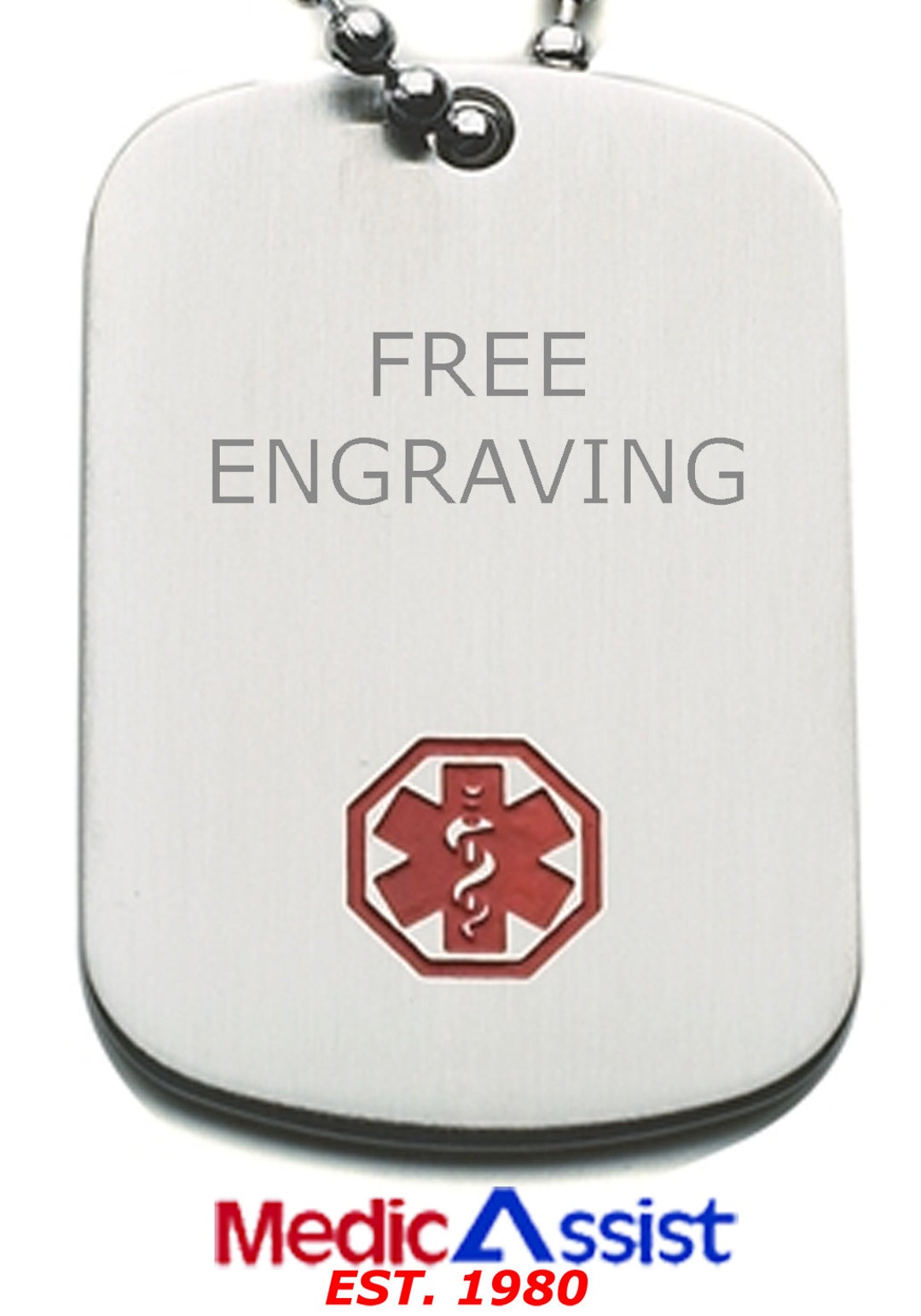 Medical Alert ID Stainless Steel Dog Tag - Etsy