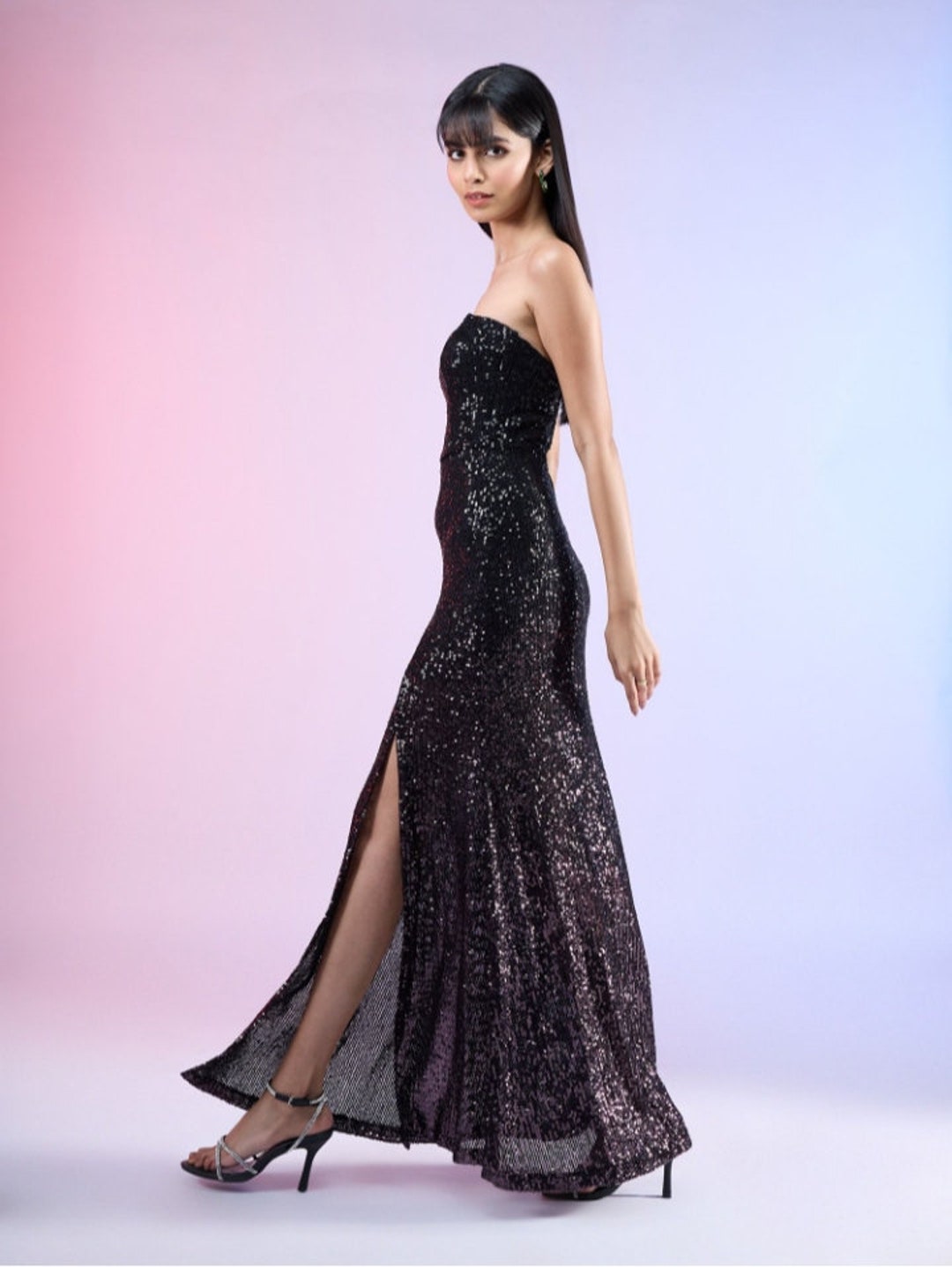 Black Sequin Long Gown Party Gown Prom Gown Evening Gown - Etsy