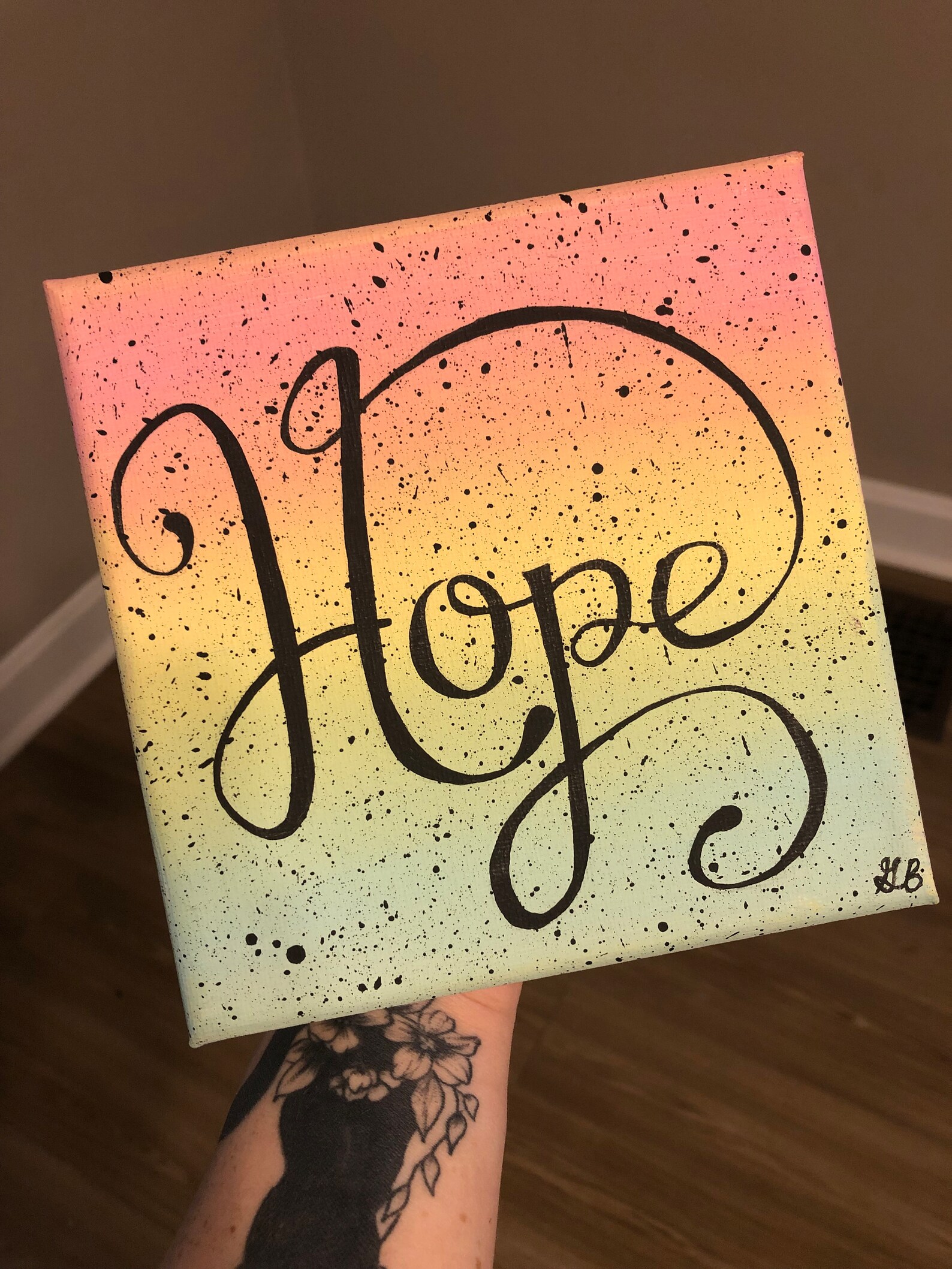 Acrylic Painting Wall Art HOPE on Stretched Canvas Original - Etsy
