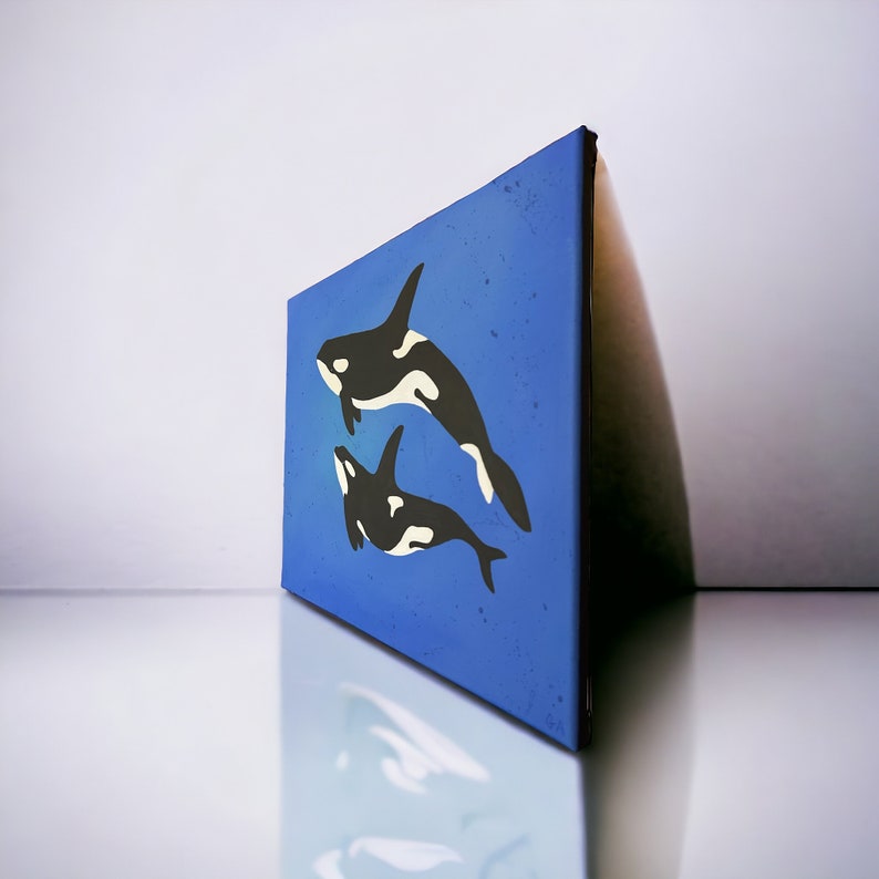 Orca Wall Art Killer Whale Original Painting 16x20'' Acrylic on ...