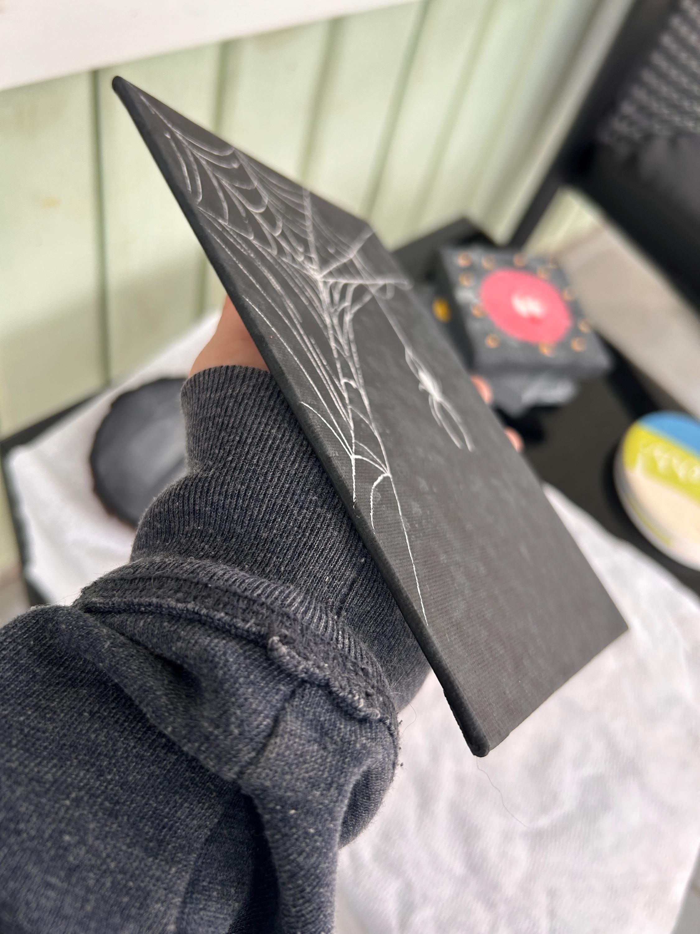 Halloween Wall Art 5x7 Inch Spider Web Painting Matte Acrylic on Canvas ...