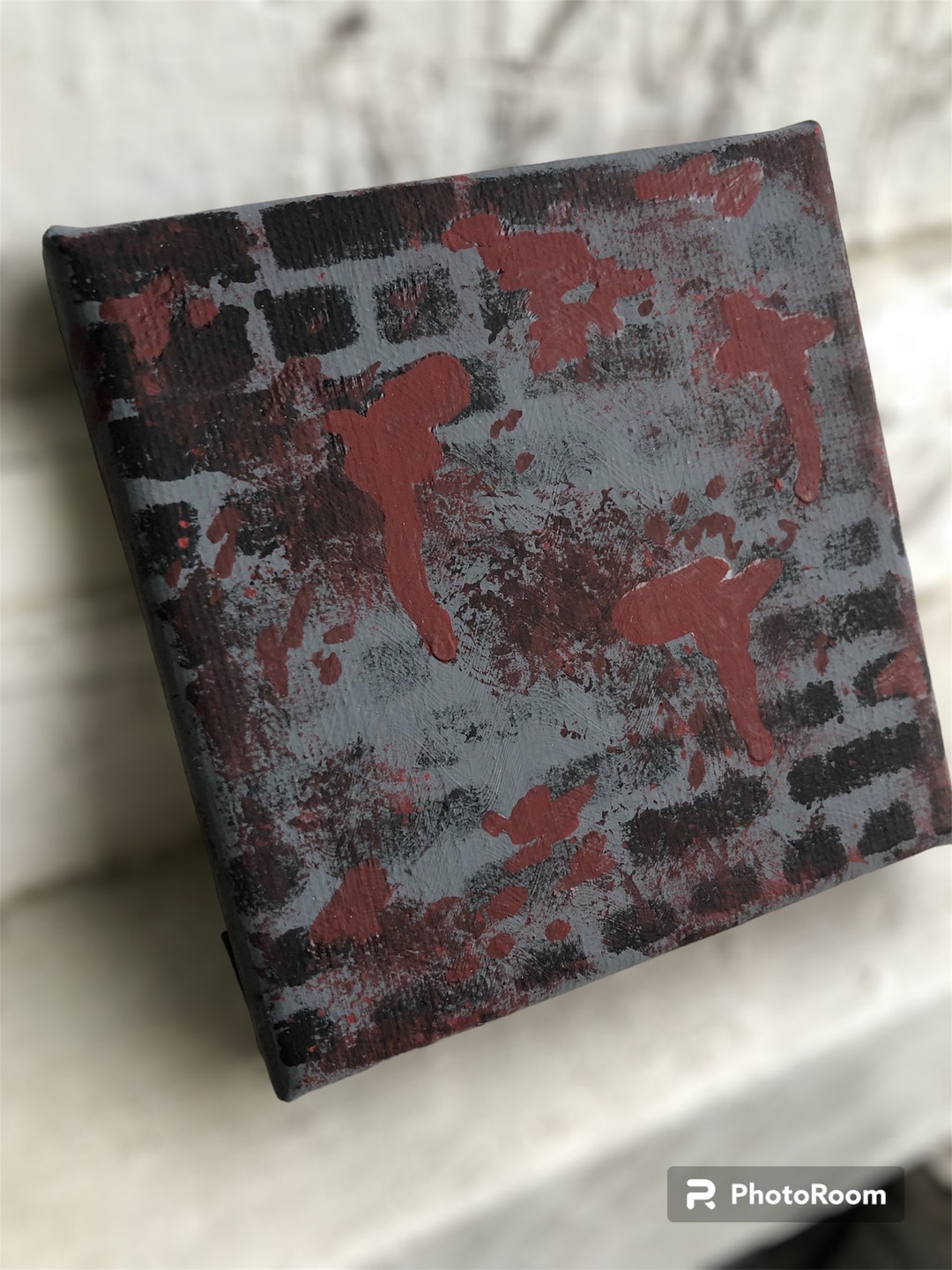 Halloween Wall Art Painting 'murder' 4x4 Inch Acrylic - Etsy