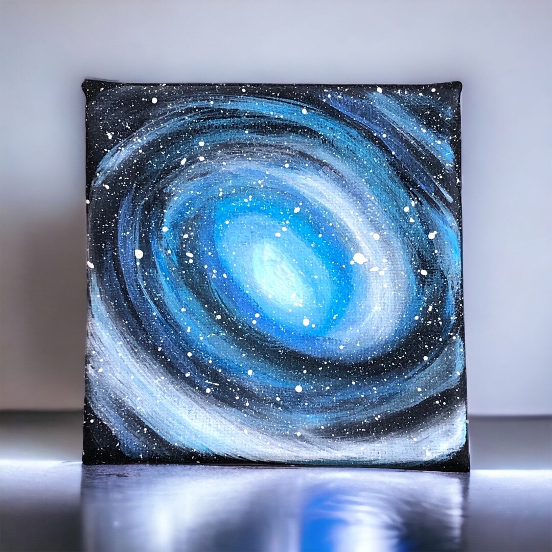 Small Galaxy Painting Perfect for Kids Matte Acrylic Paint on 4x4 Inch ...