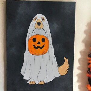 Halloween Wall Art 'oldie Goldie' Original Acrylic on 12x16 Inch ...