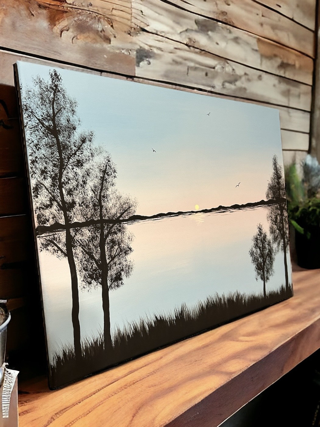 Landscape Sunset Painting Original Acrylic on Canvas 18x24 Inches Wall ...