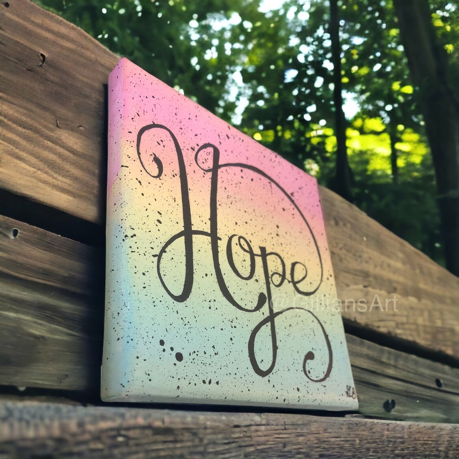 Acrylic Painting Wall Art HOPE on Stretched Canvas Original - Etsy