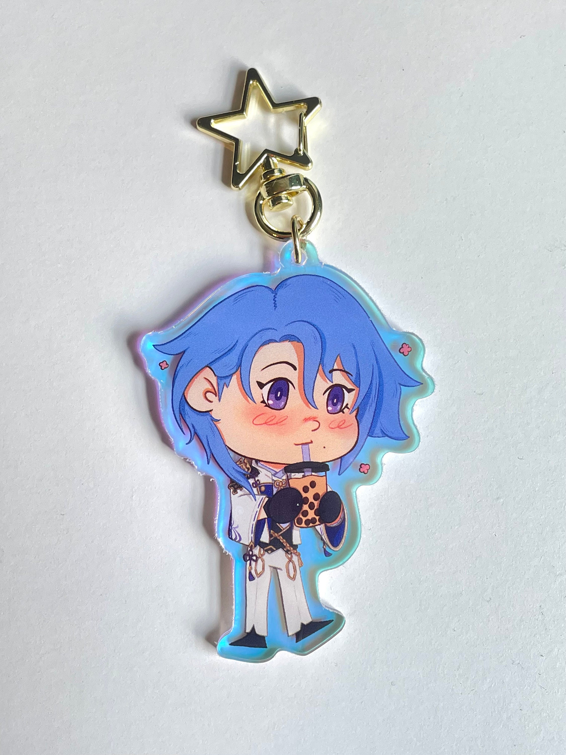 Genshin Charm Acrylic Character Keychains Ayato Lumine Aether Kazuha ...
