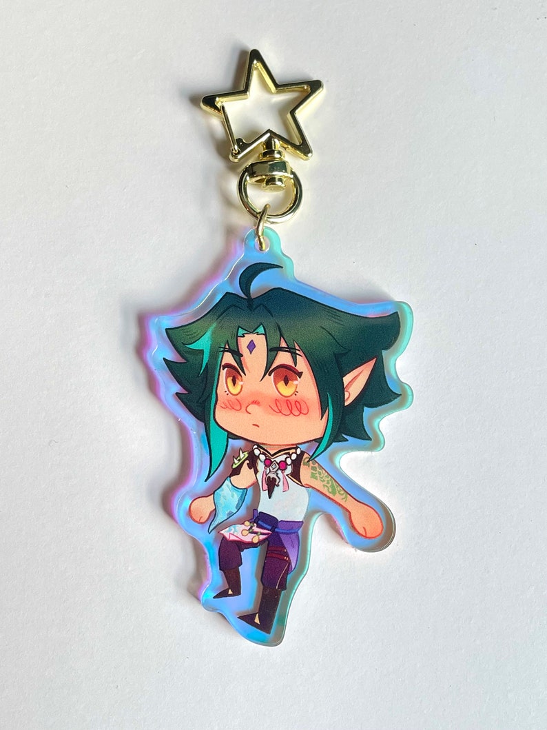 Genshin Charm Acrylic Character Keychains Ayato Lumine Aether Kazuha ...