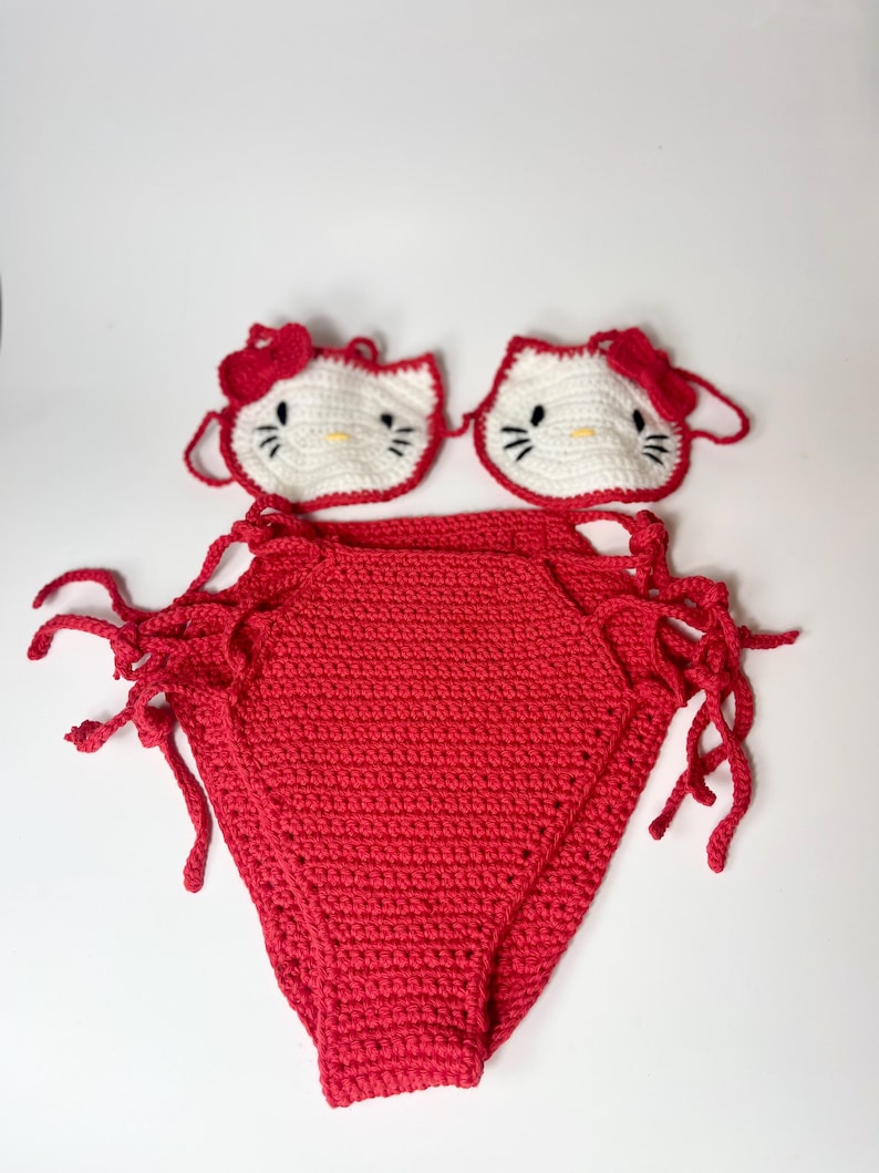 Hello Kitty Crochet Bikini Set - Etsy