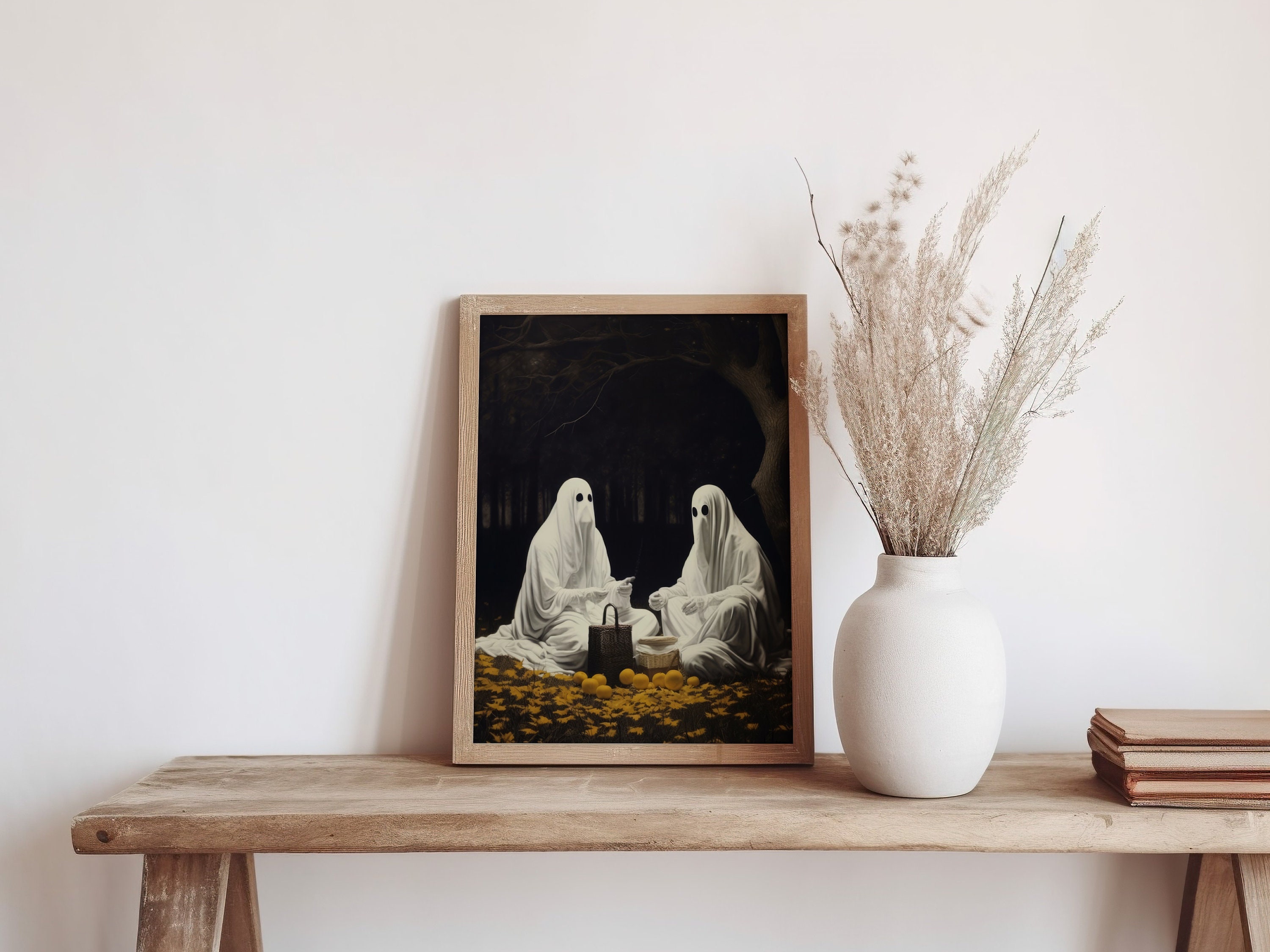 Spooky Ghost Picnic Dark Academia Art Vintage Poster Funny - Etsy