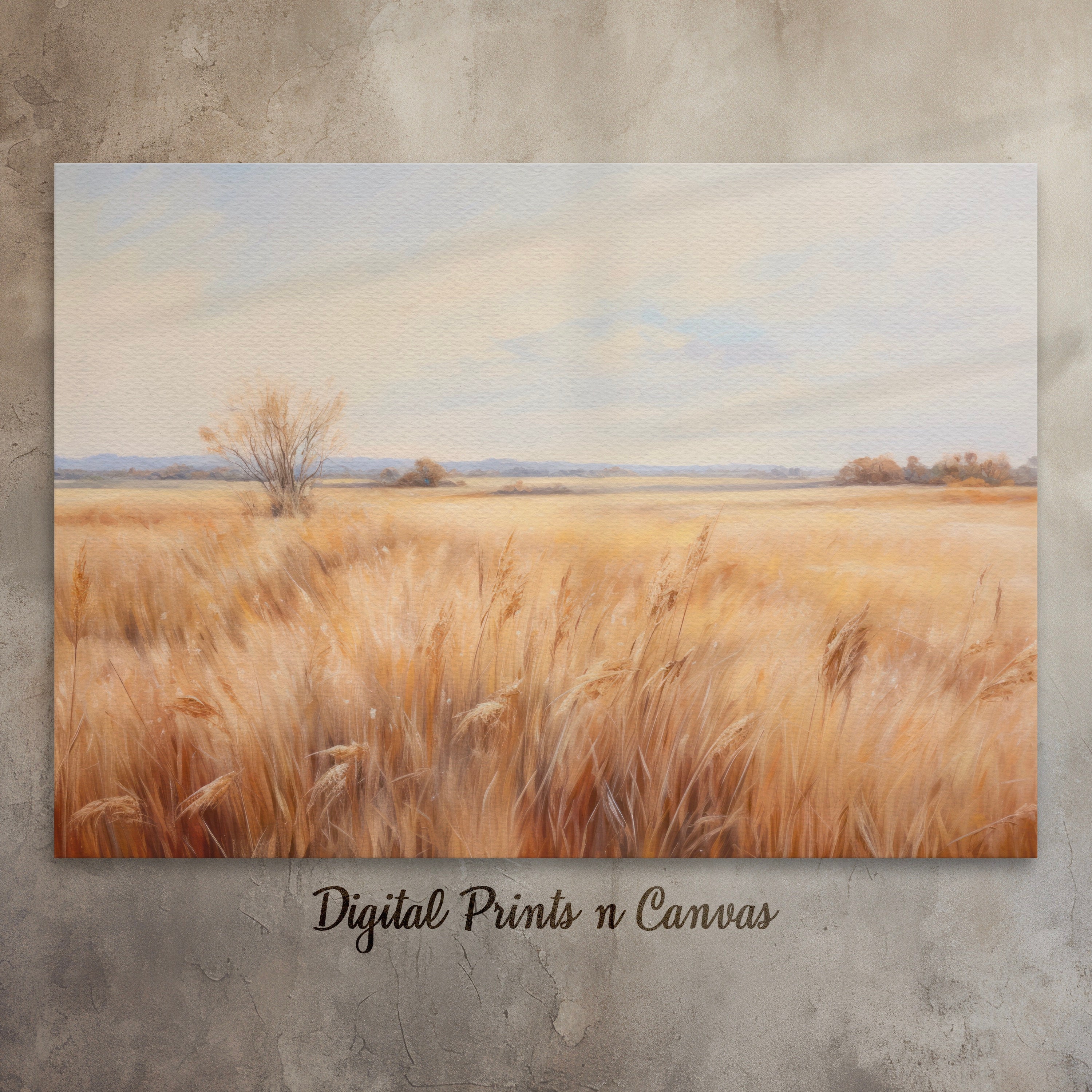 Printable Grass Field, Nature Landscape, Vintage Botanical Wall Art ...