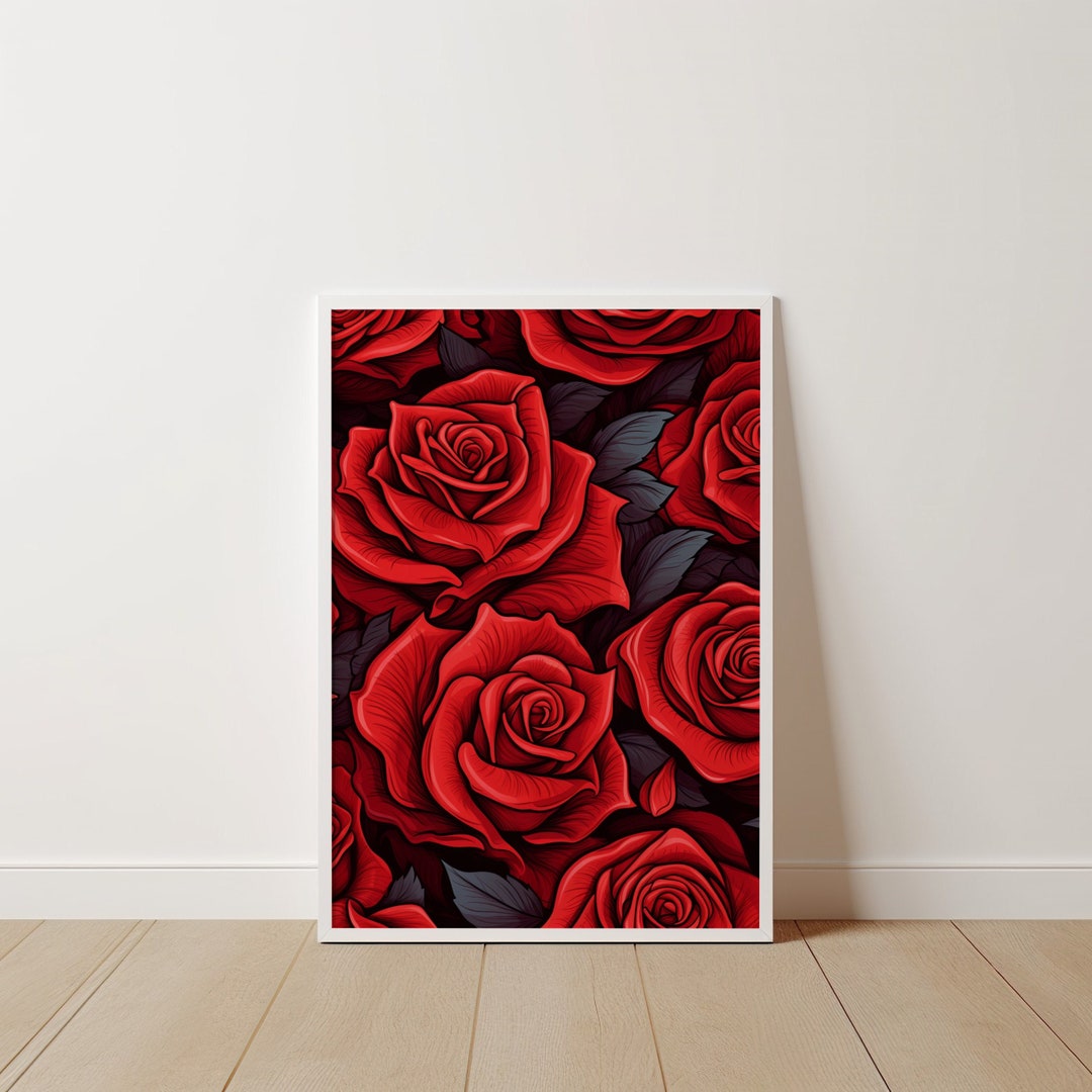 Printable Valentines Day Red Roses Poster, Romantic Gift Ideas ...