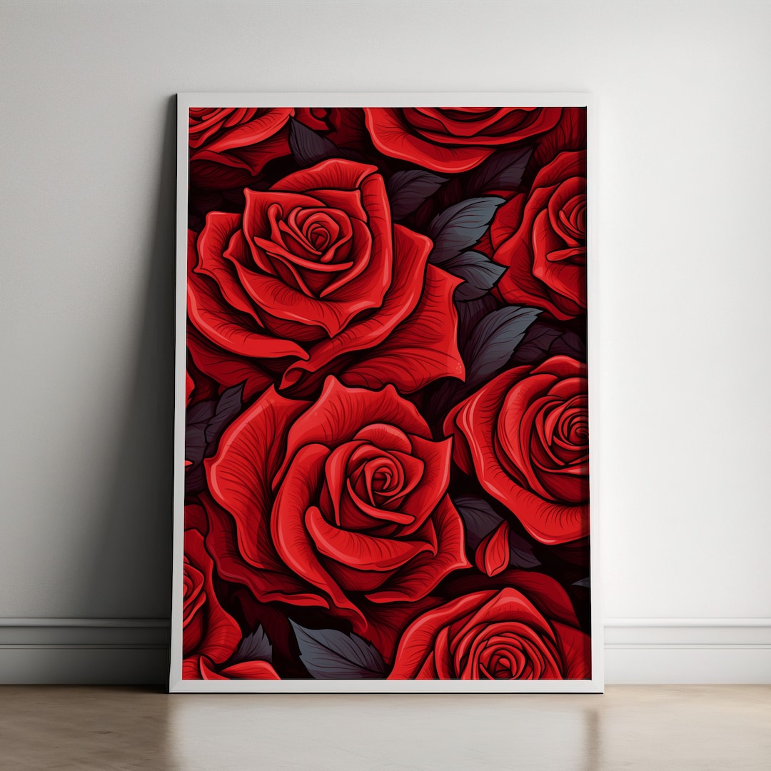 Valentines Day Red Rose Poster, Romantic Gift Ideas, Beautiful Red ...