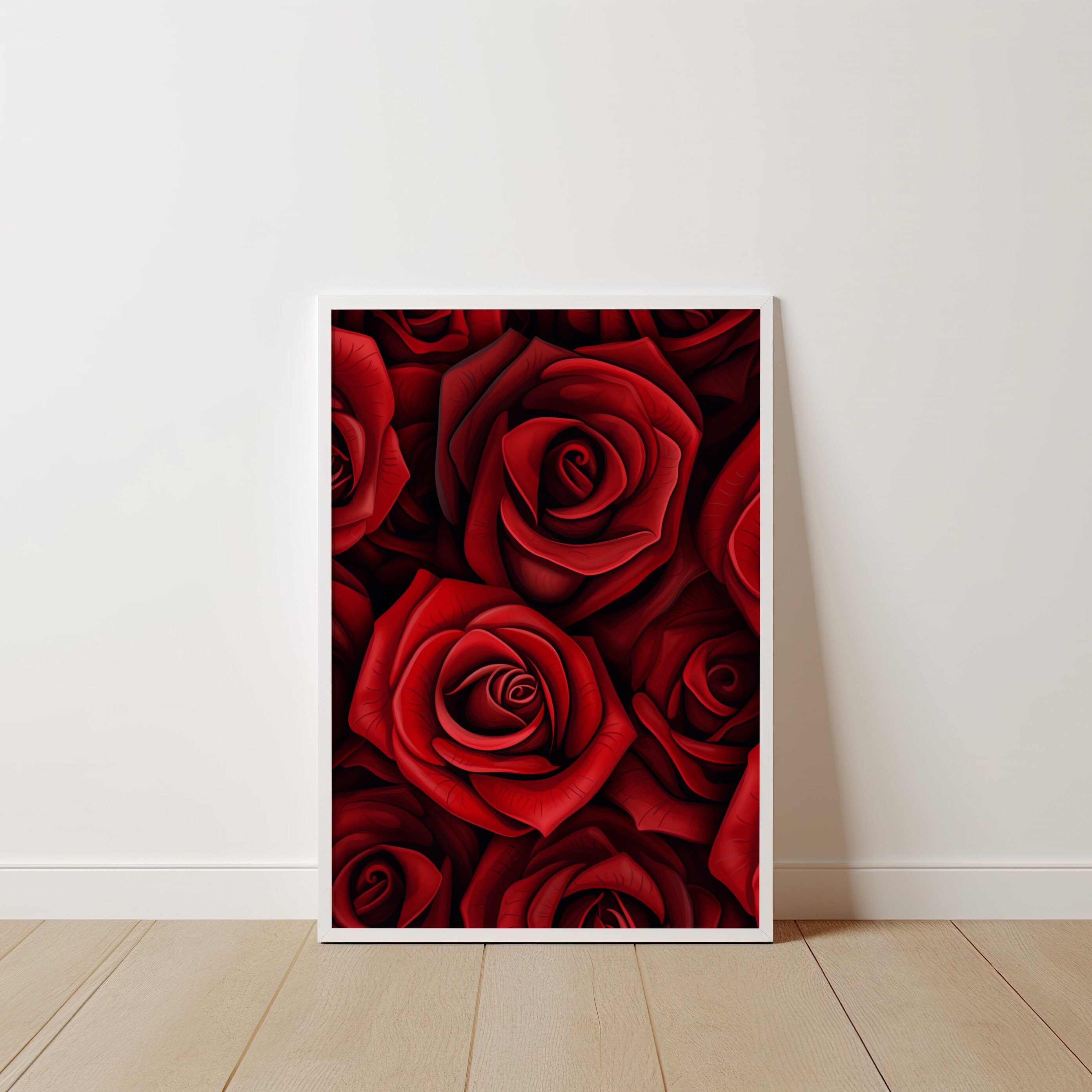 Printable Valentines Day Red Rose Print, Romantic Gift Ideas, Beautiful ...