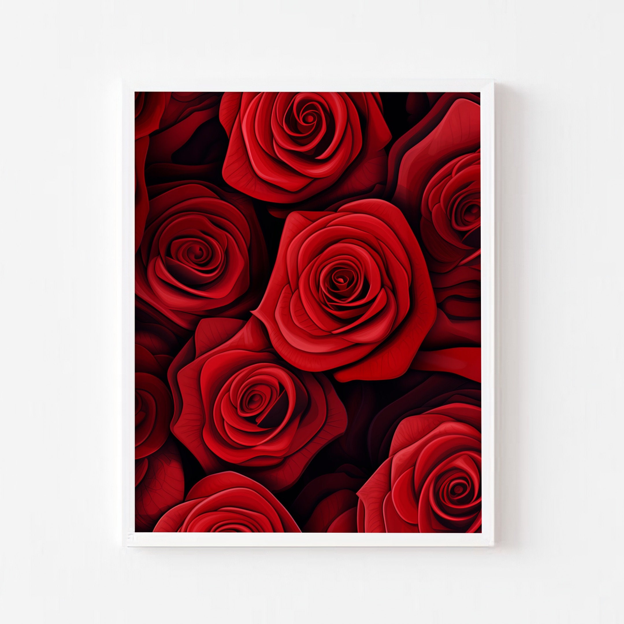 Printable Valentines Day Red Roses Print, Romantic Gift Ideas, Red Rose ...