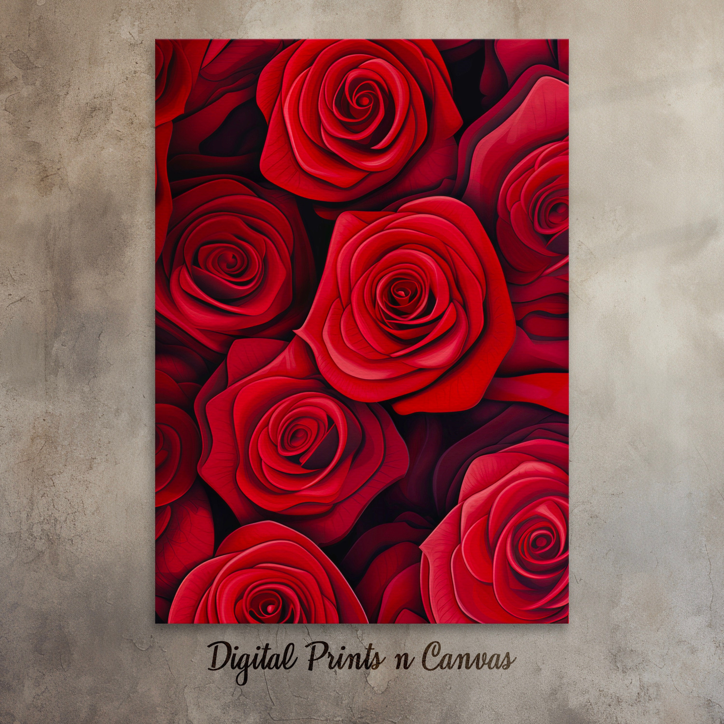 Printable Valentines Day Red Roses Print, Romantic Gift Ideas, Red Rose ...