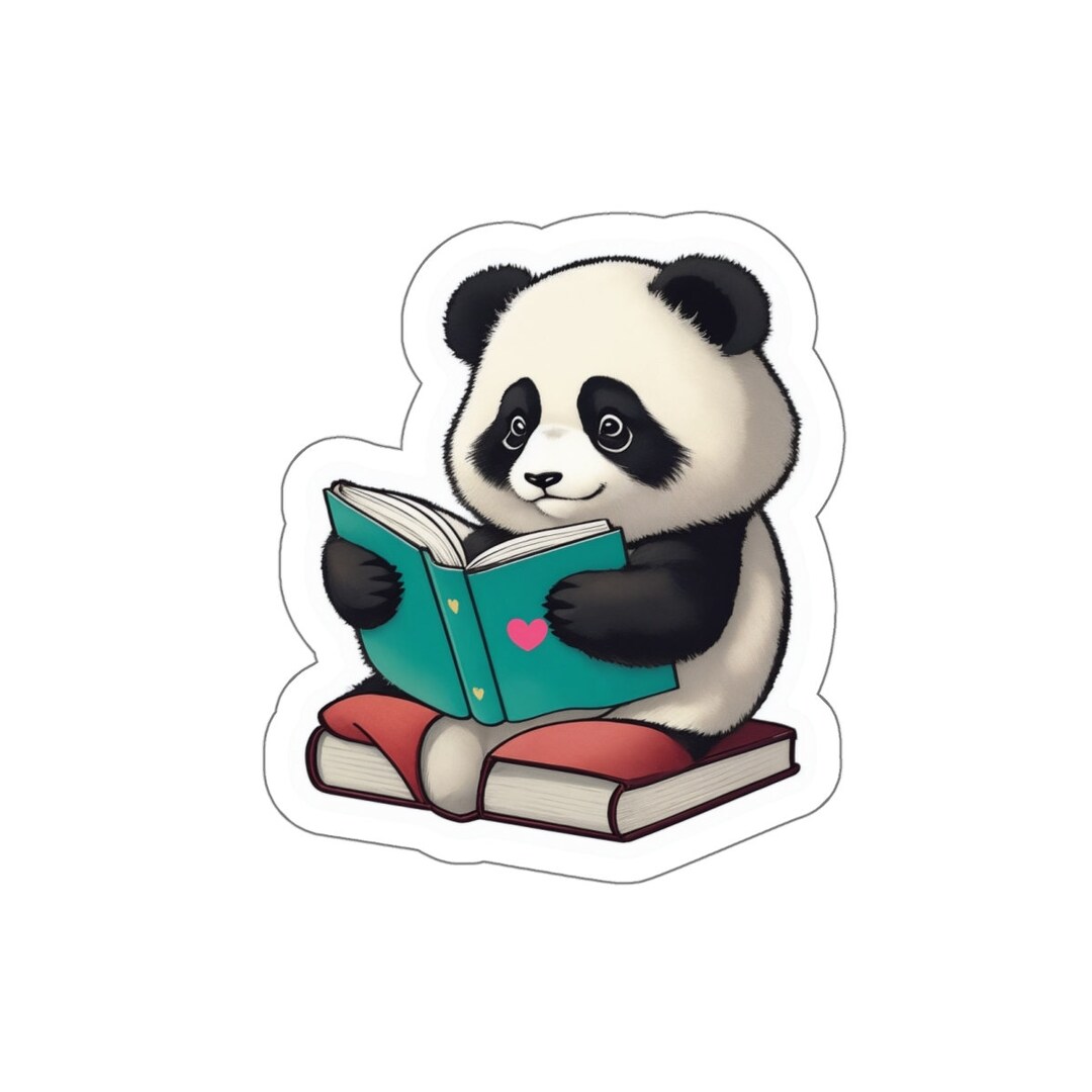 Panda Reading Book alternate Design Sticker - Etsy