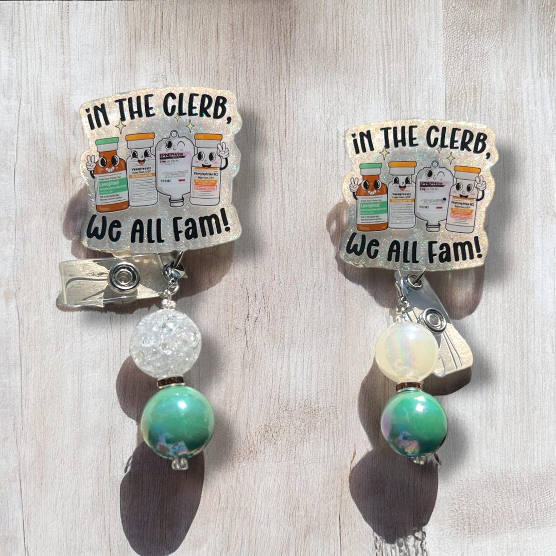 In the Clerb, We All Fam Funny Badge Reel| PACU Nurse Badge Reel| ICU ...