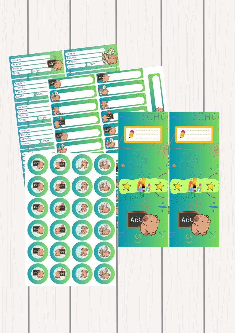 Capybara School Labels Printable | Cute Name Tags for Kids Supplies ...