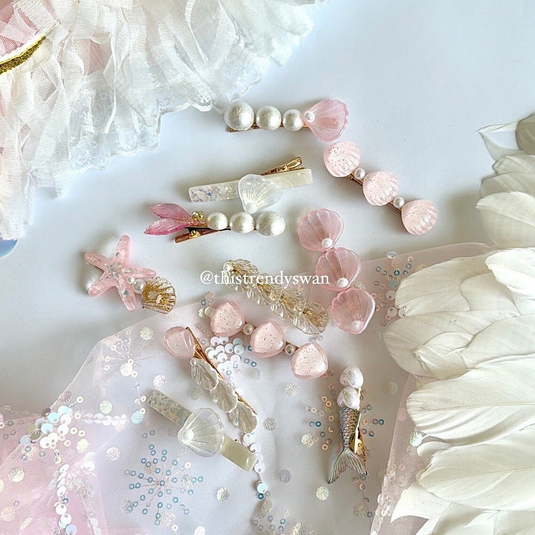 Mermaid Hair Clips, Hair Accessories, Ariel, Girls, Women, Pearls - Etsy