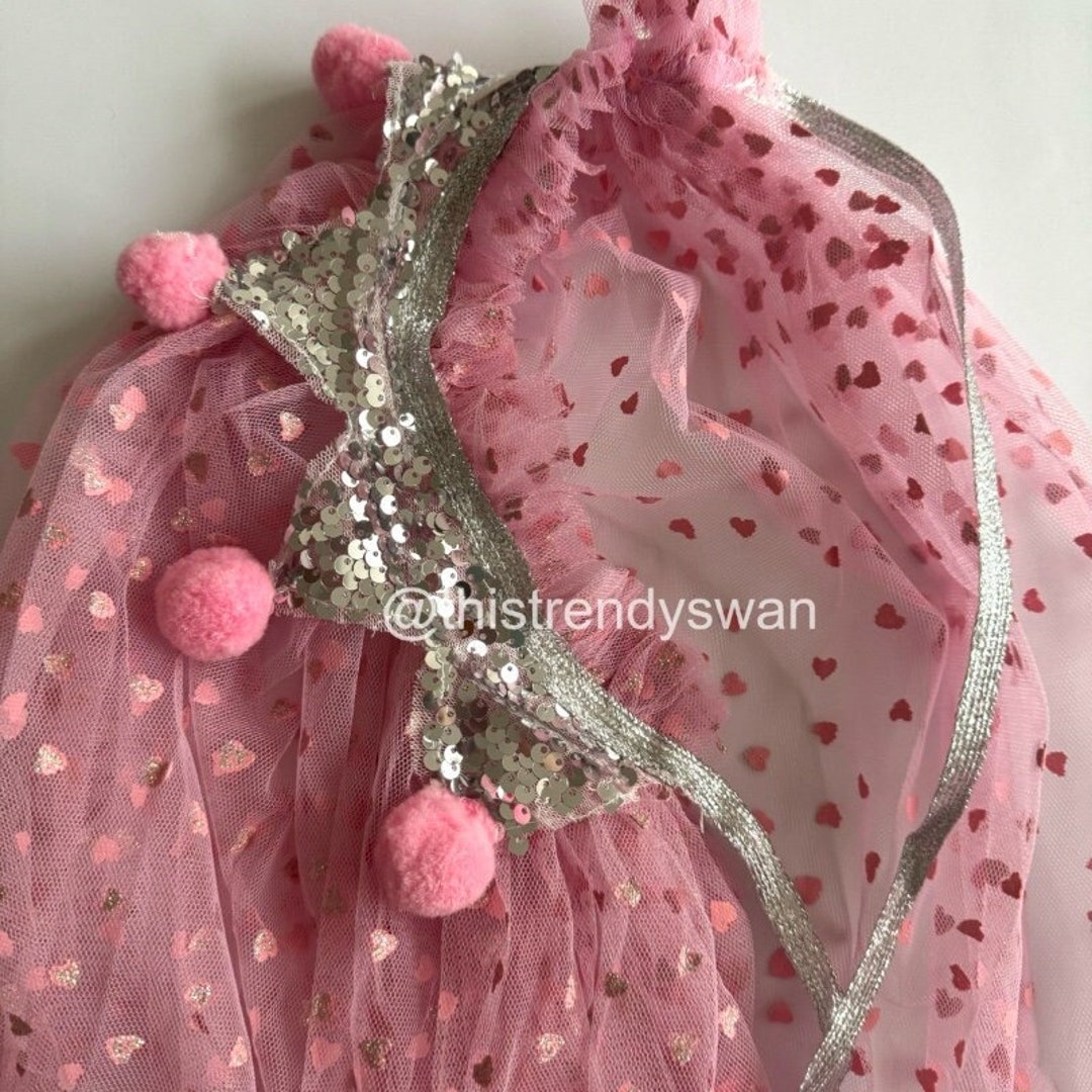 Children Cape, Girls Cape, Sparkle Cape, Sequin Cape, Heart Cape, Party ...