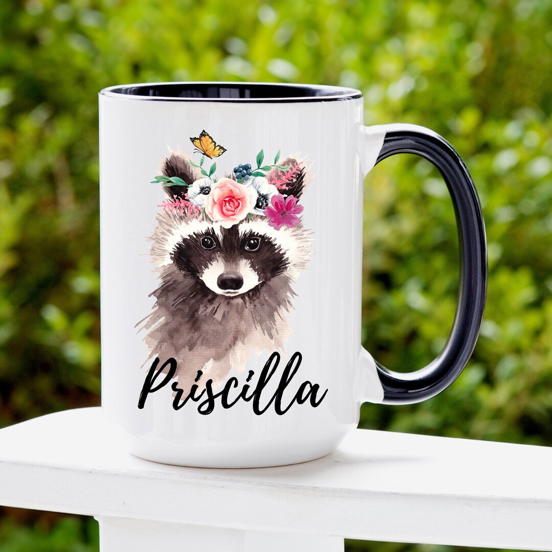 Raccoon Gift Raccoon Mug With Name. Personalized Raccoon Gift - Etsy