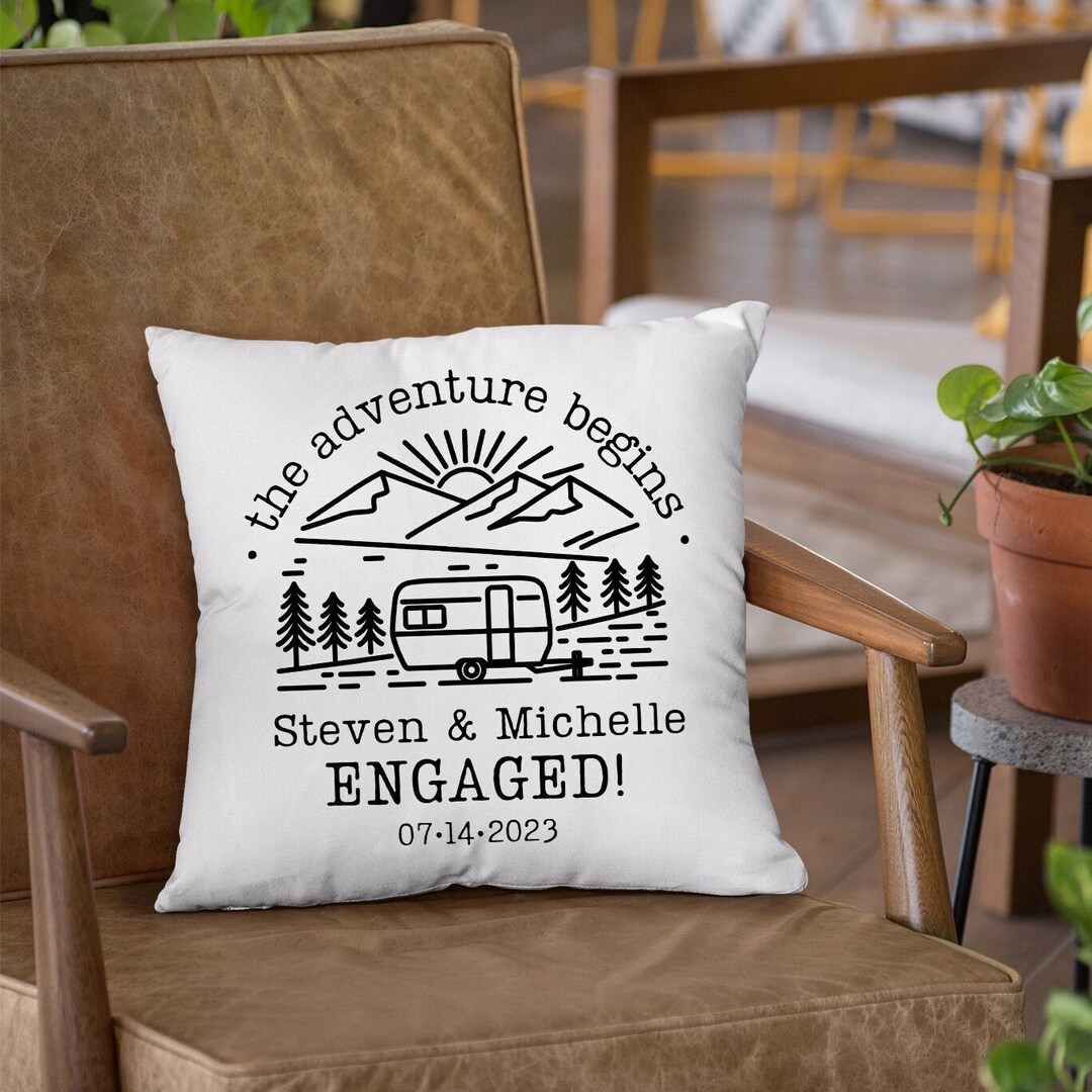Personalized Engagement Pillow. Engaged Gifts. Just Engaged Gifts for ...