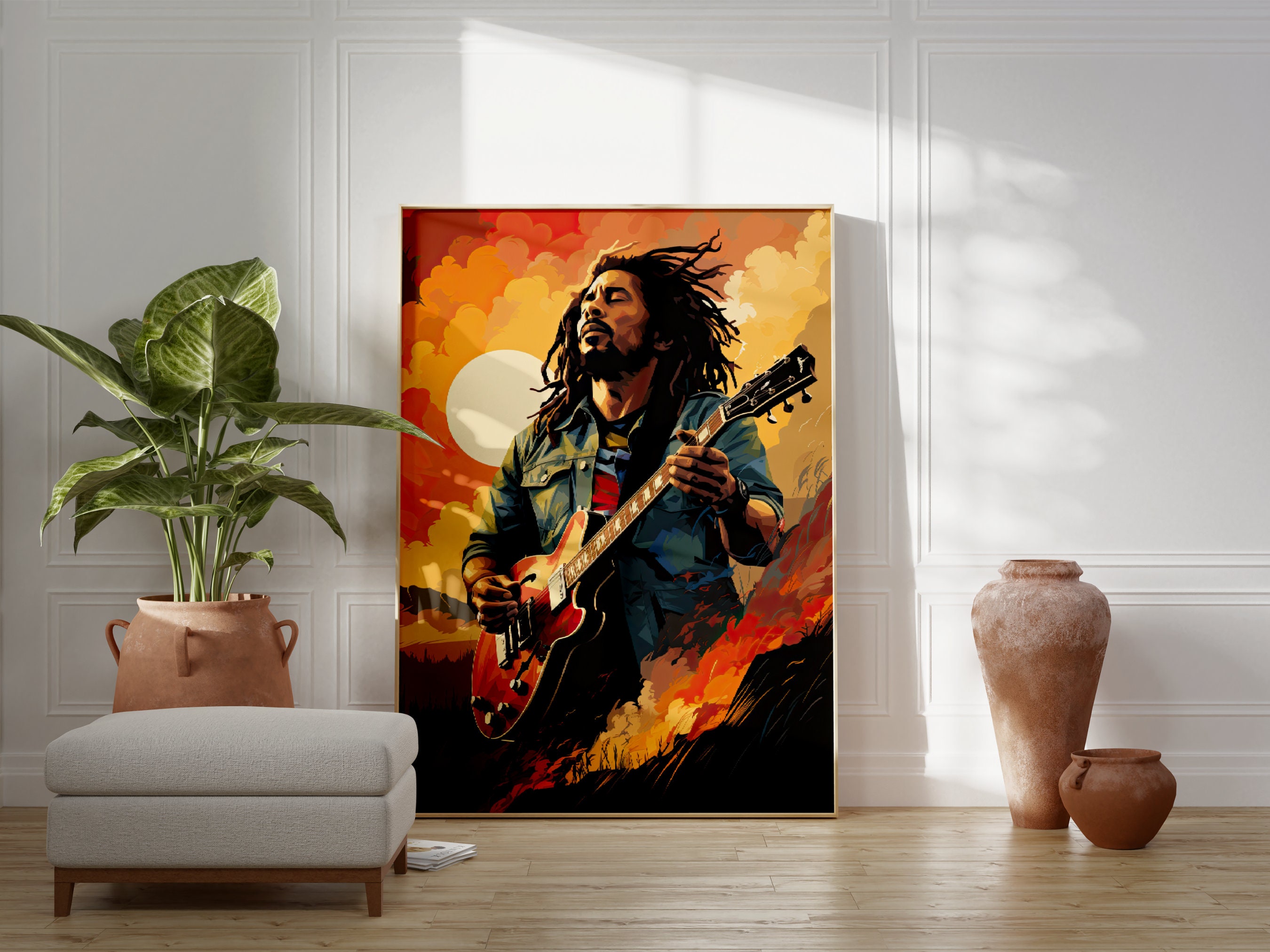 Bob Marley Posters With or Without Frame Different Sizes Rastafarian ...