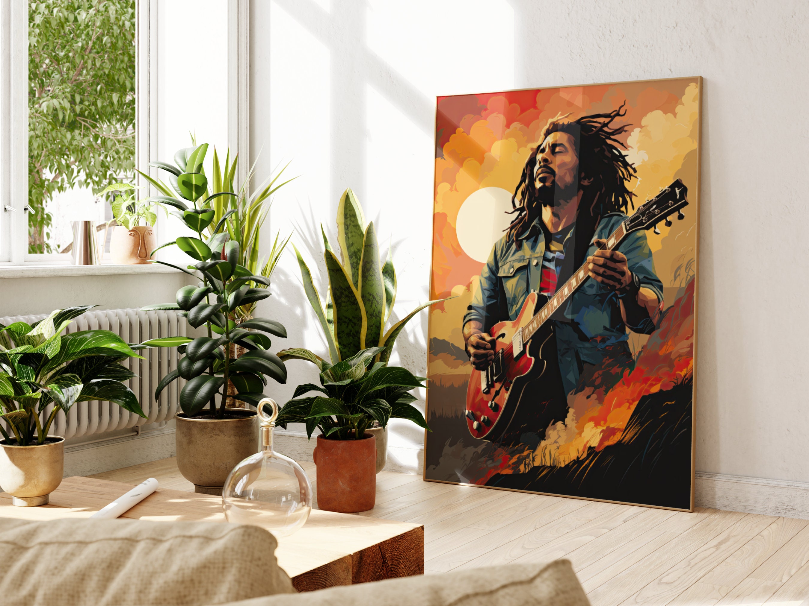 Bob Marley Posters With or Without Frame Different Sizes Rastafarian ...