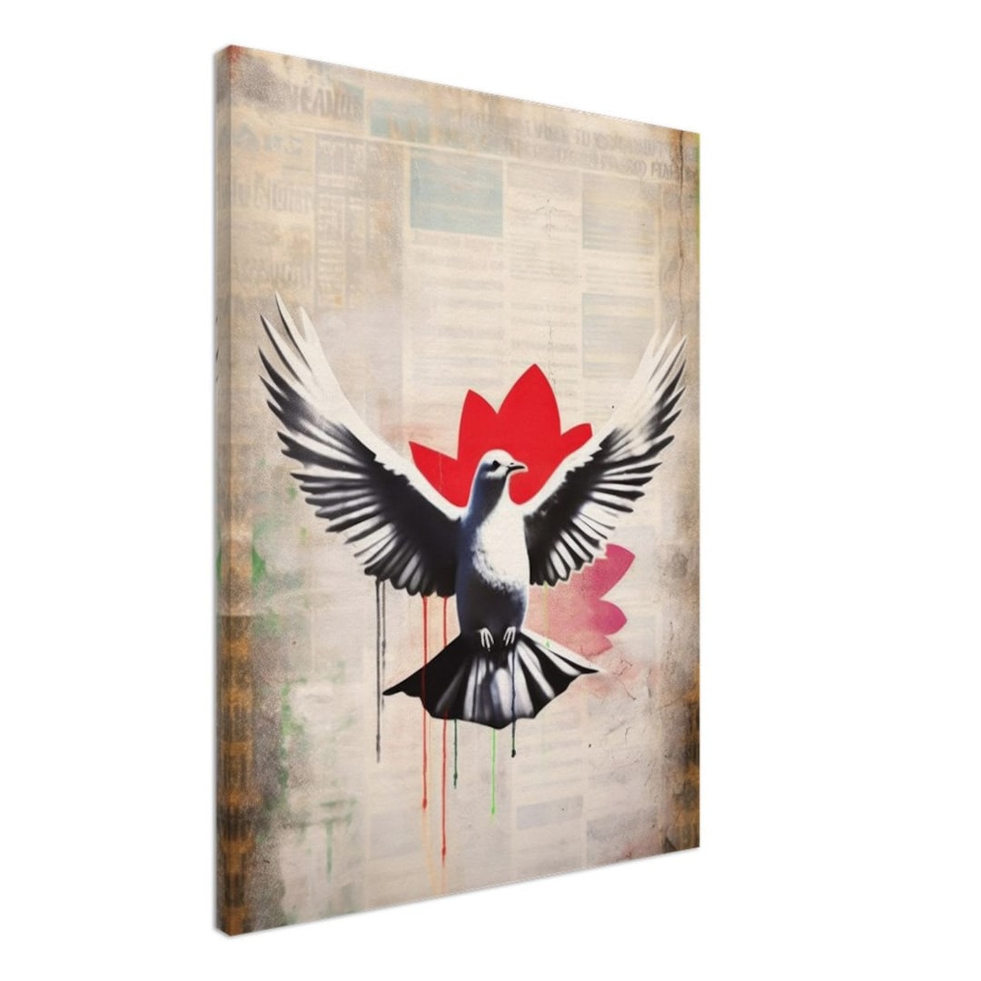 Banksy Canvas Peace Dove Art Print Various Sizes Street Art Graffiti ...