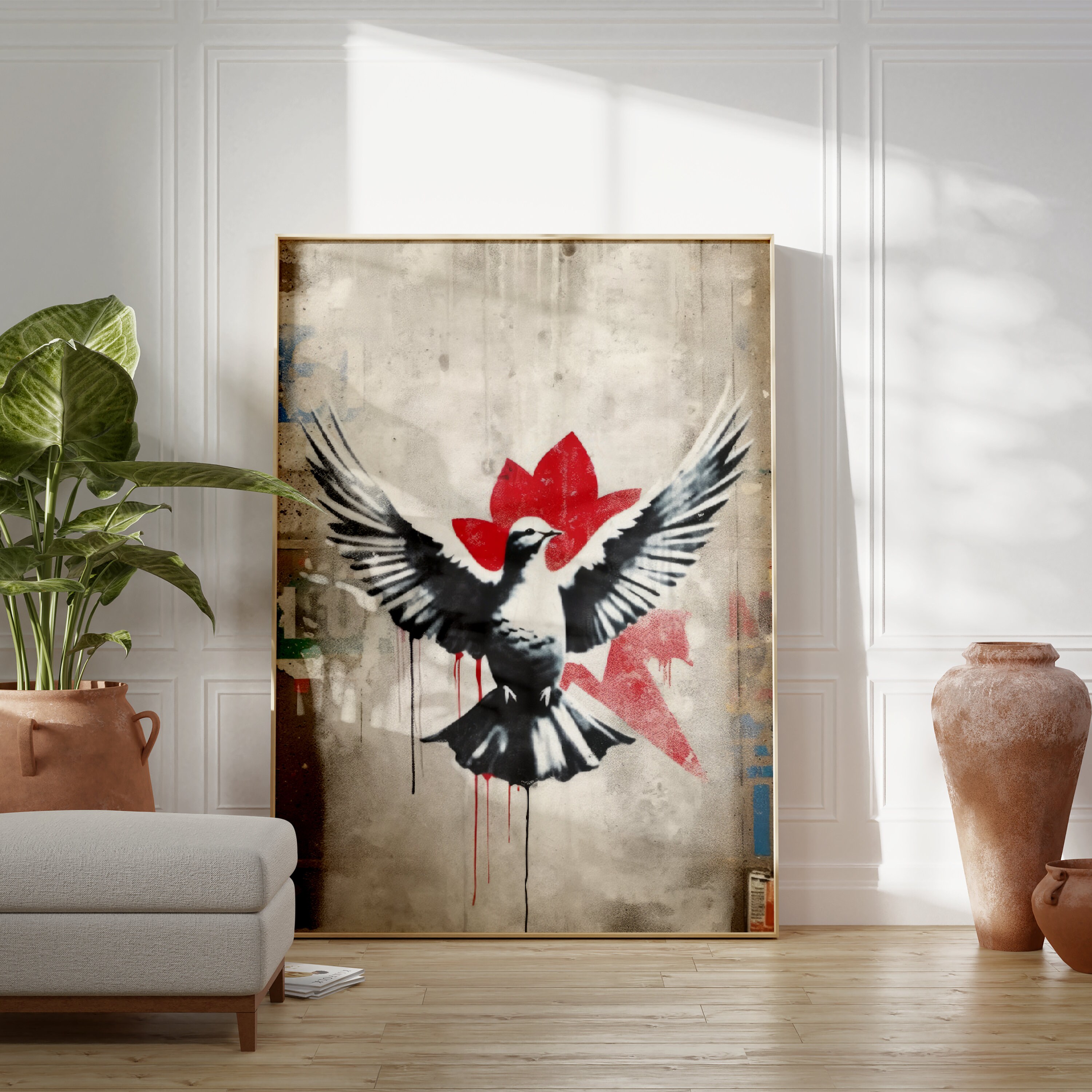 Banksy Poster Dove of Peace Banksy Art Print With or Without Frame Gift ...