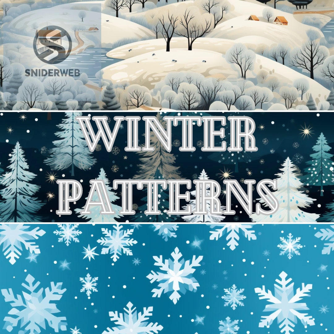 Winter Scenes Seamless Repeating Pattern: 3 Pngs - Etsy
