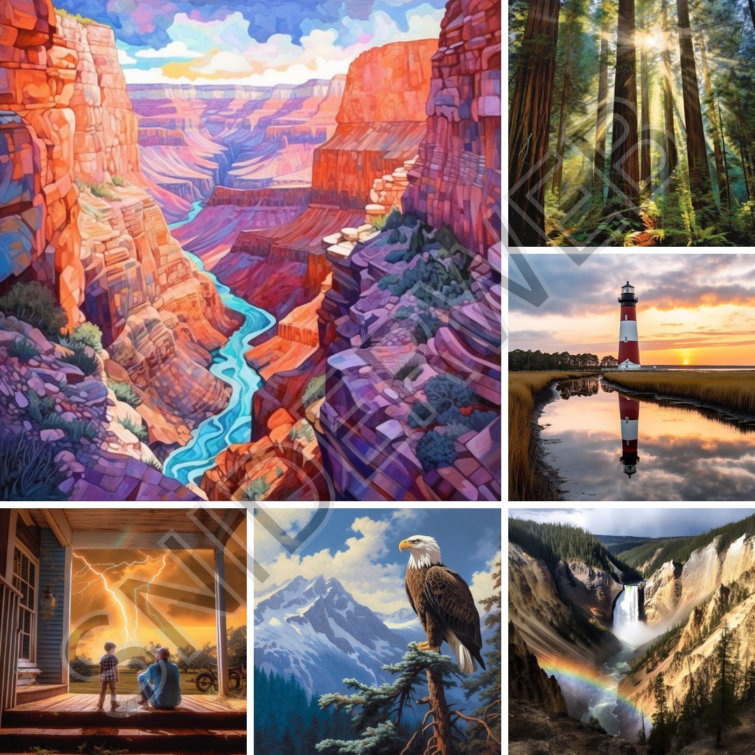 Iconic America: 22 PNG Images of Classic American Scenes - Digital ...