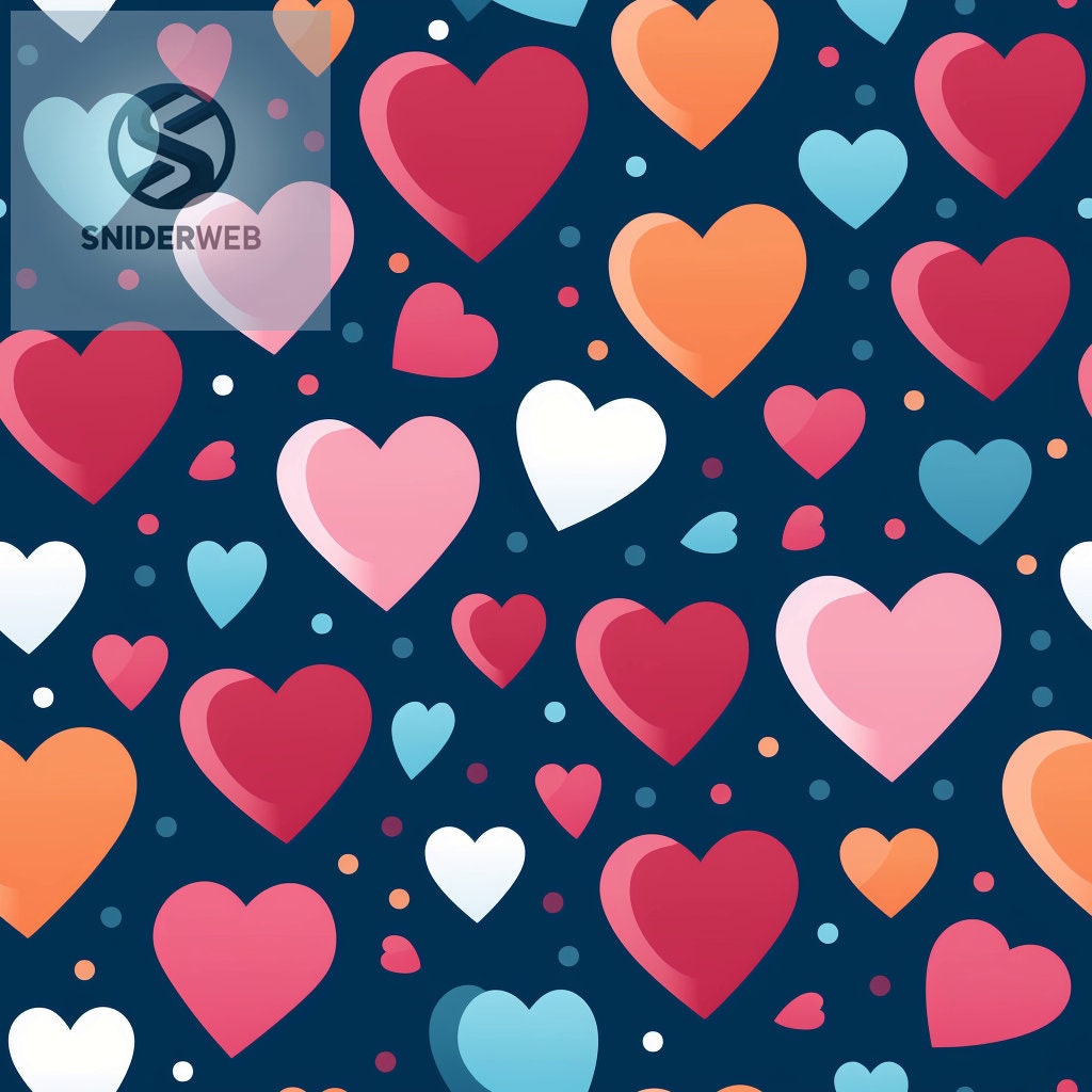 Hearts Seamless Repeating Pattern: 3 PNG Digital Downloads - Etsy