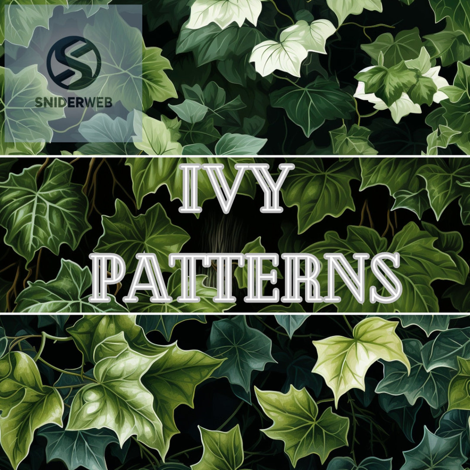 Ivy Seamless Repeating Patterns - 3 PNG Files - Etsy