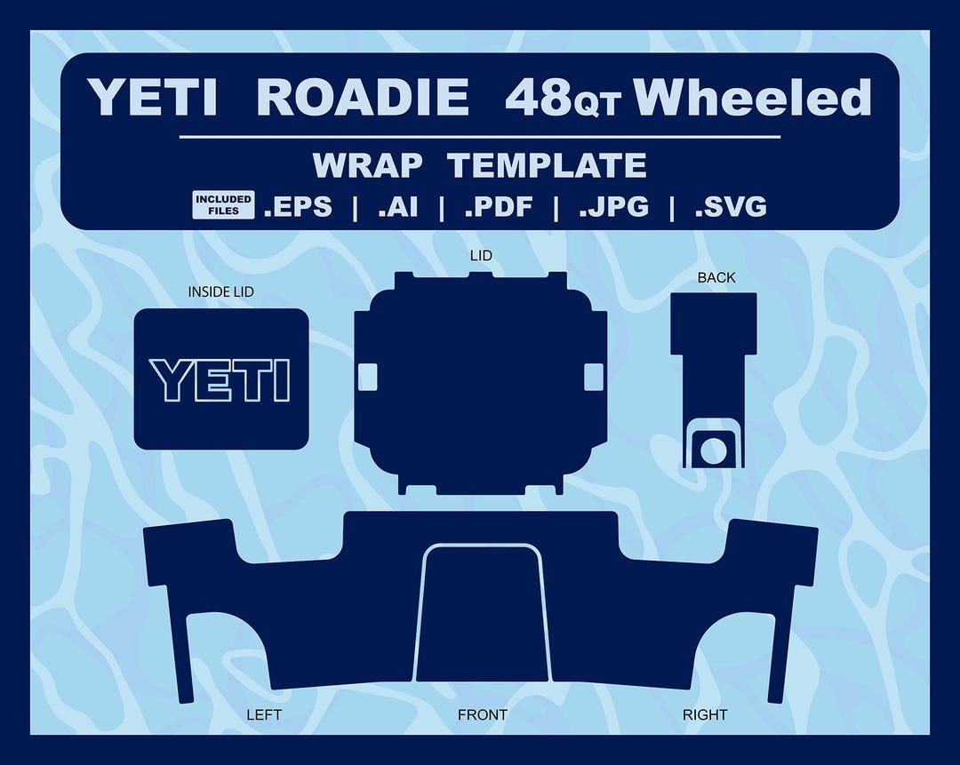 YETI 48qt Roadie Wheeled Design Template for Vinyl Wraps - Etsy