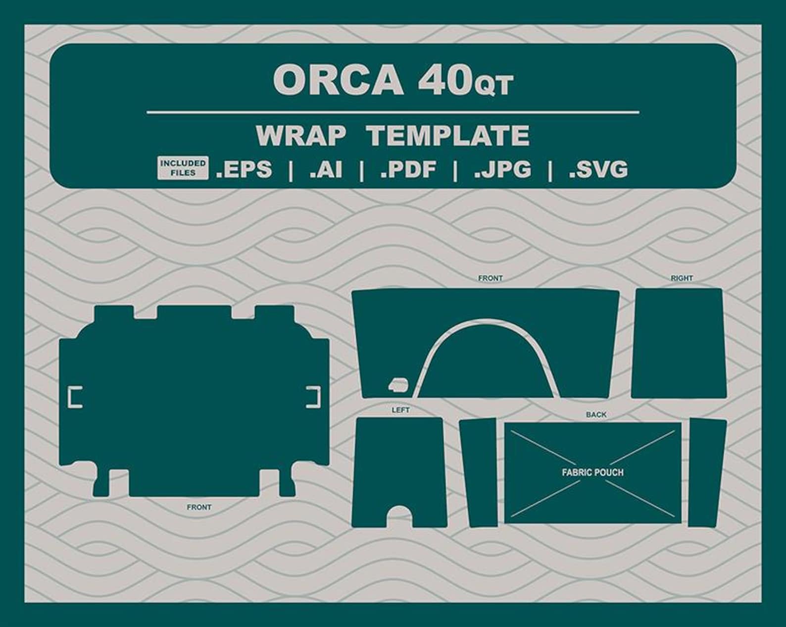 ORCA 40qt Cooler Design Template for Vinyl Wraps - Etsy