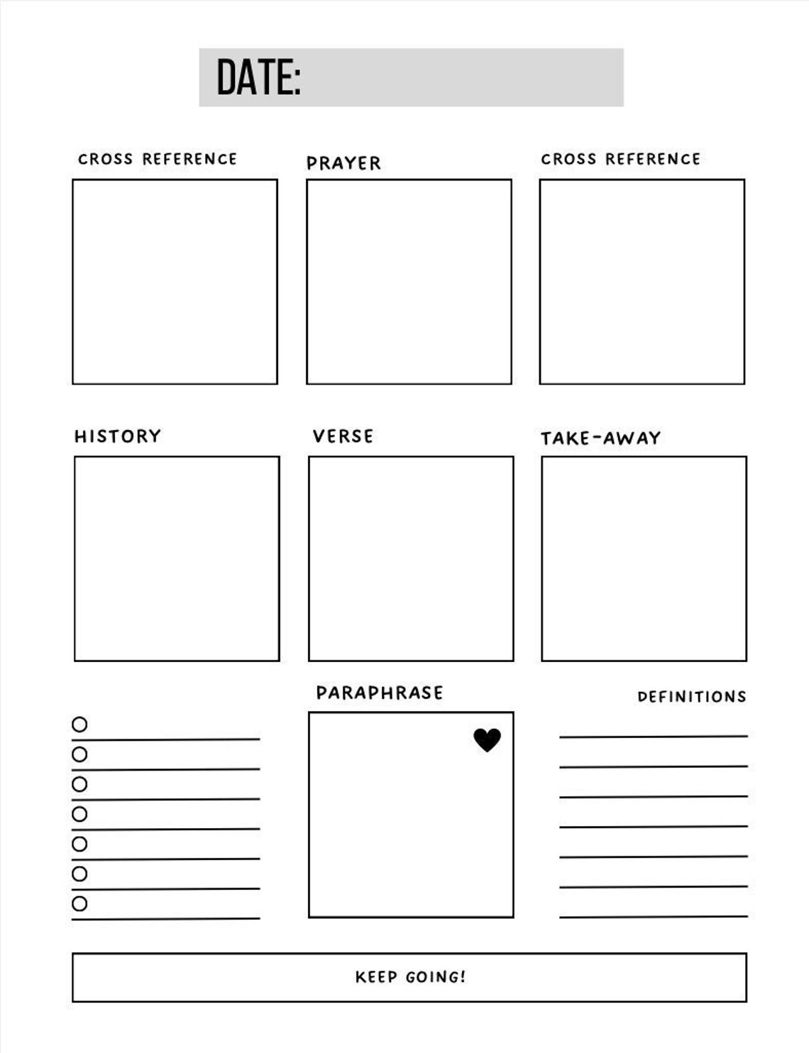 Verse-mapping Template - Etsy