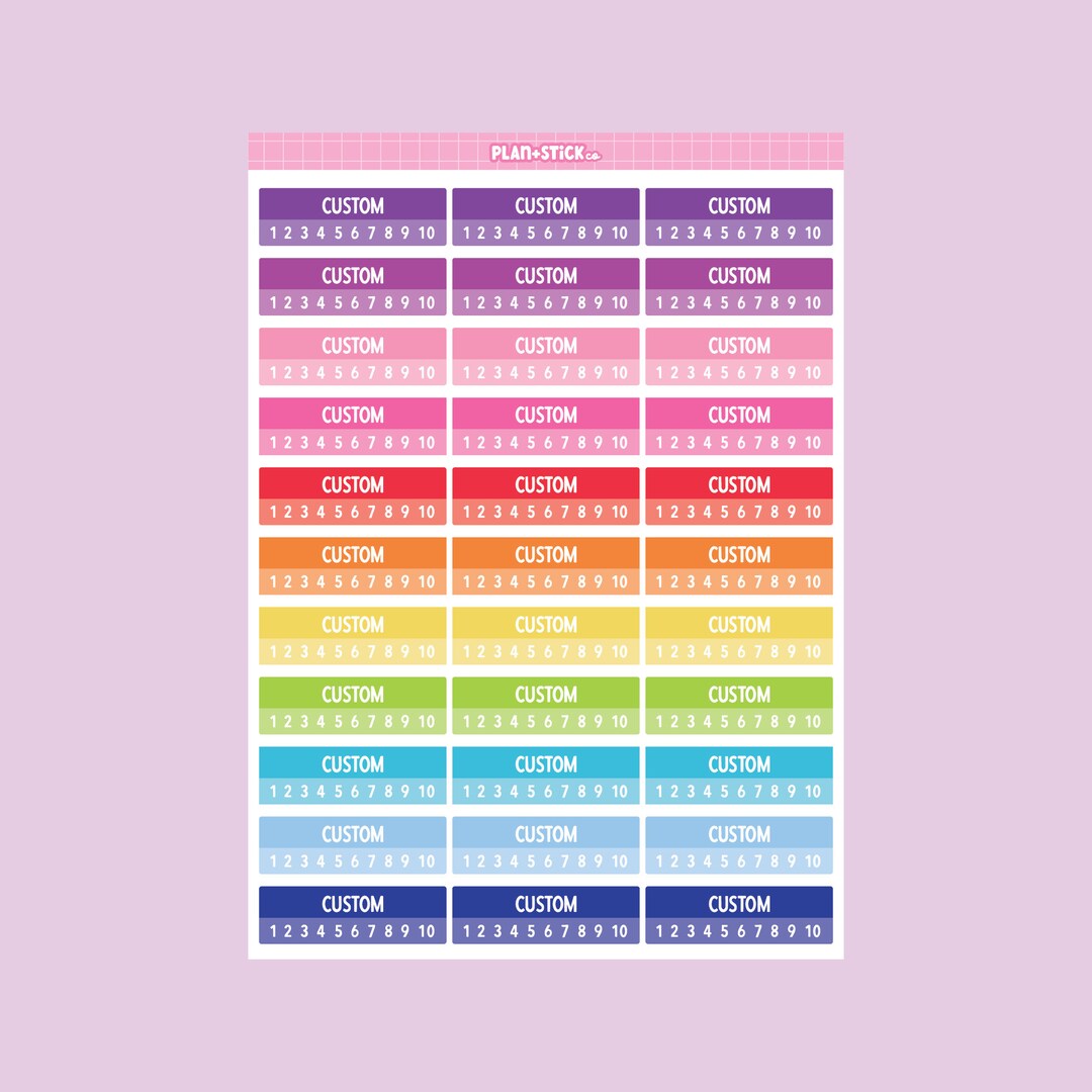 Custom Rating Tracker Box Planner Sticker 1-10 Scale Tracker Label ...